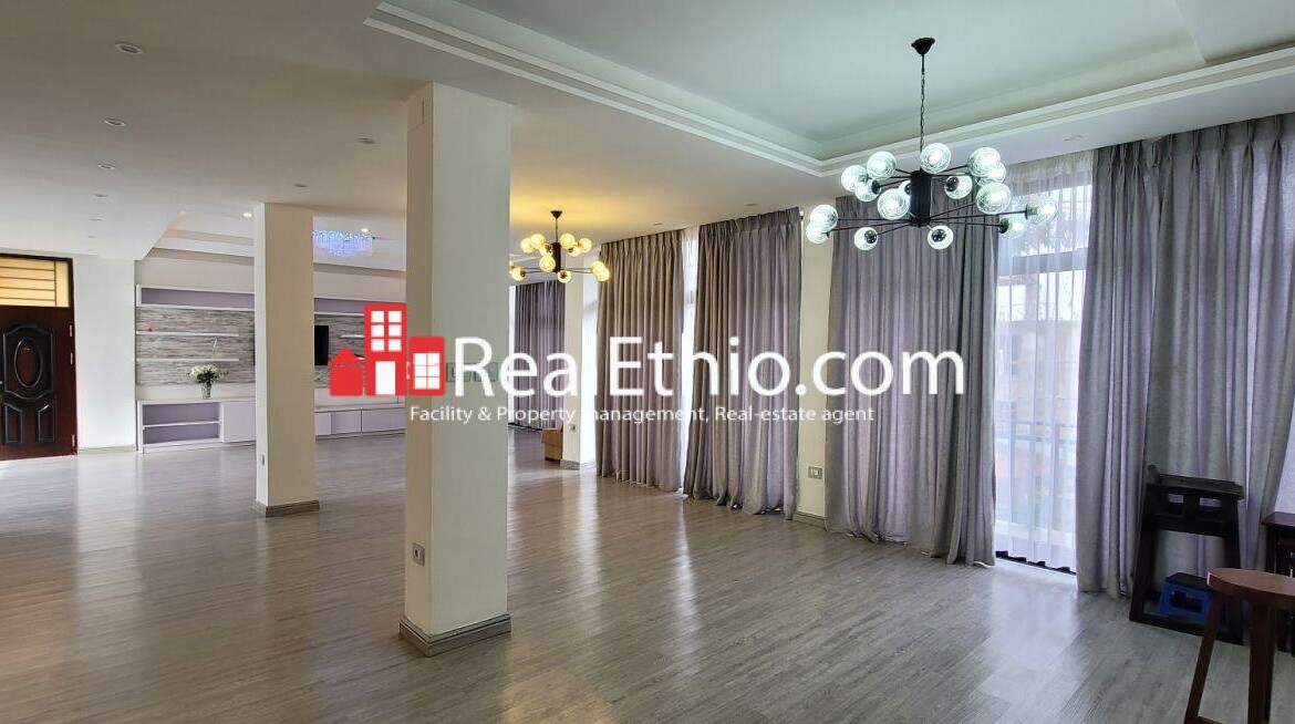 Megenagna Top view, G+2 5 BR semi-furnished house for rent, Addis Ababa.